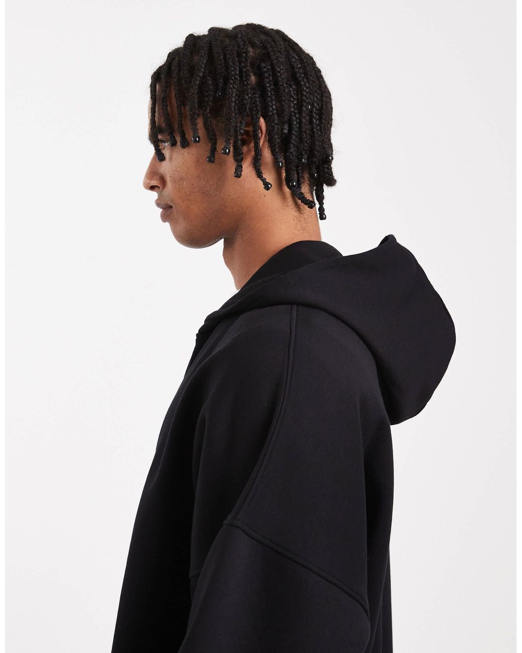 ASOS Essential Extreme Oversized Zip Through Hoodie in Black for Men | Lyst