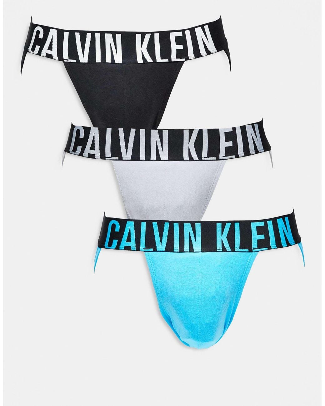 Calvin Klein Intense Power 3 Pack Jock Straps in Blue for Men | Lyst