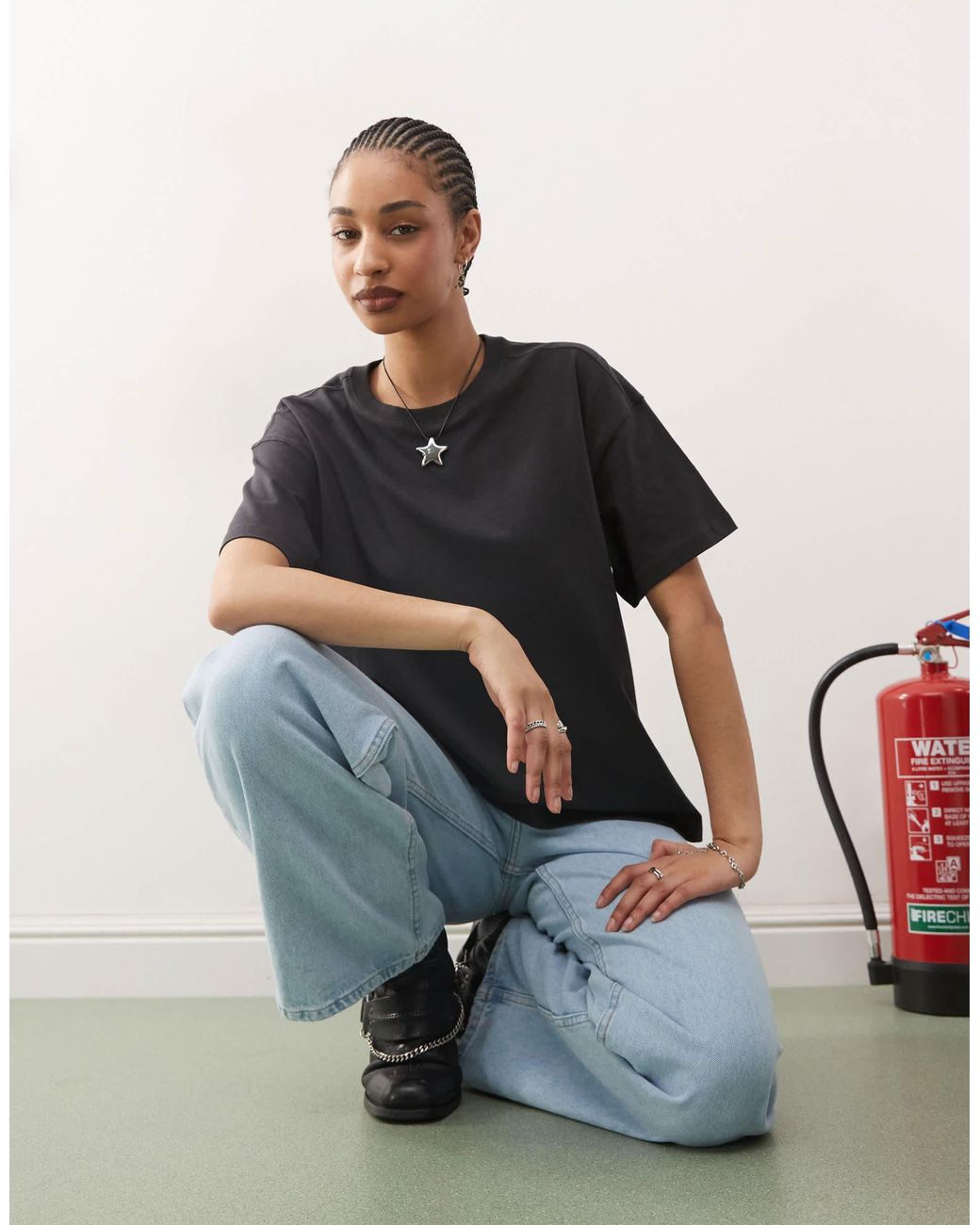 Weekday Boxy Fit Oversized T-Shirt in Blue | Lyst