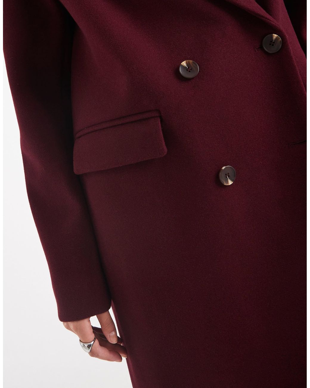 ASOS Oversized Dad Coat in Red | Lyst