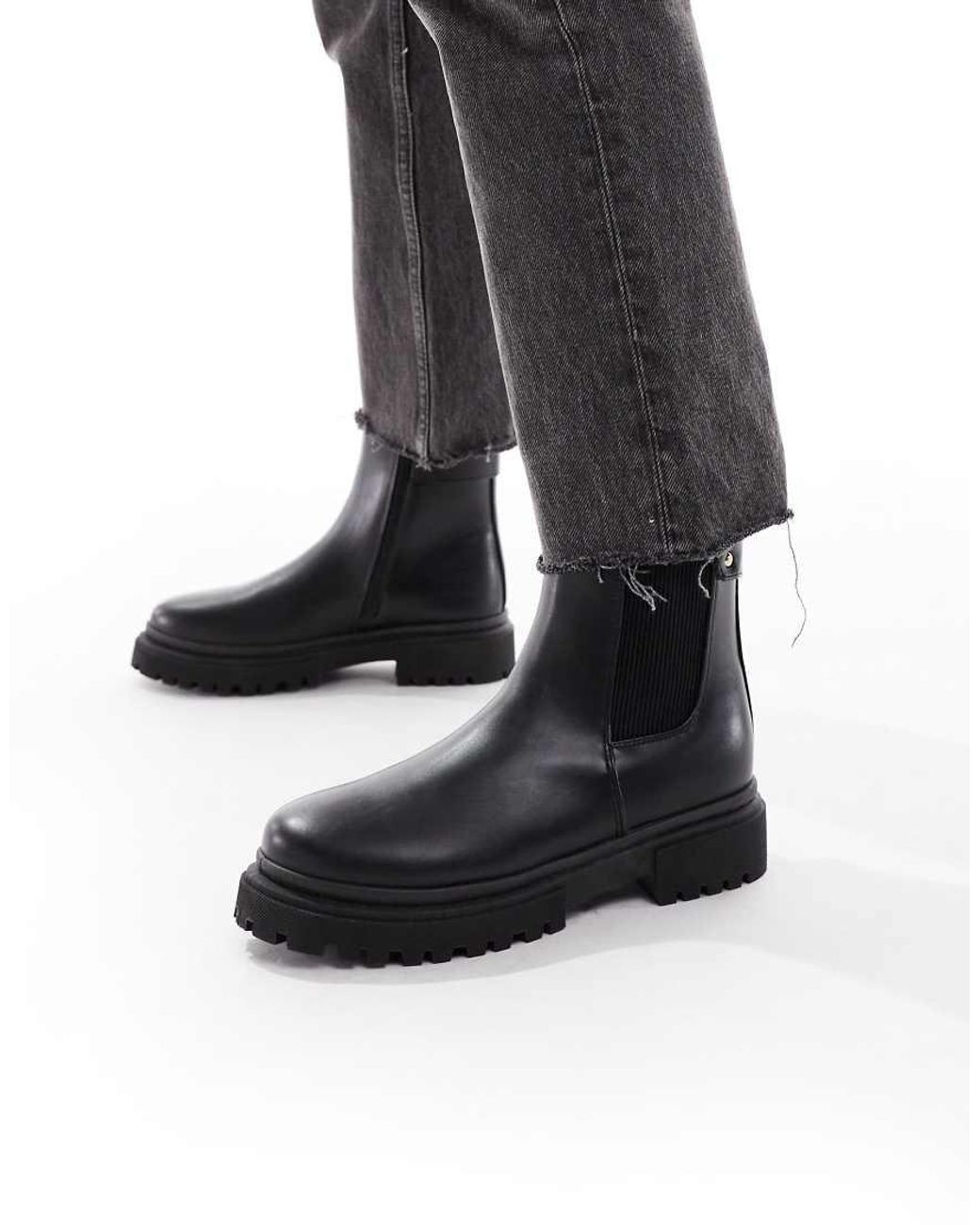 New Look Chunky Zip Up Chelsea Ankle Boot in Black | Lyst UK