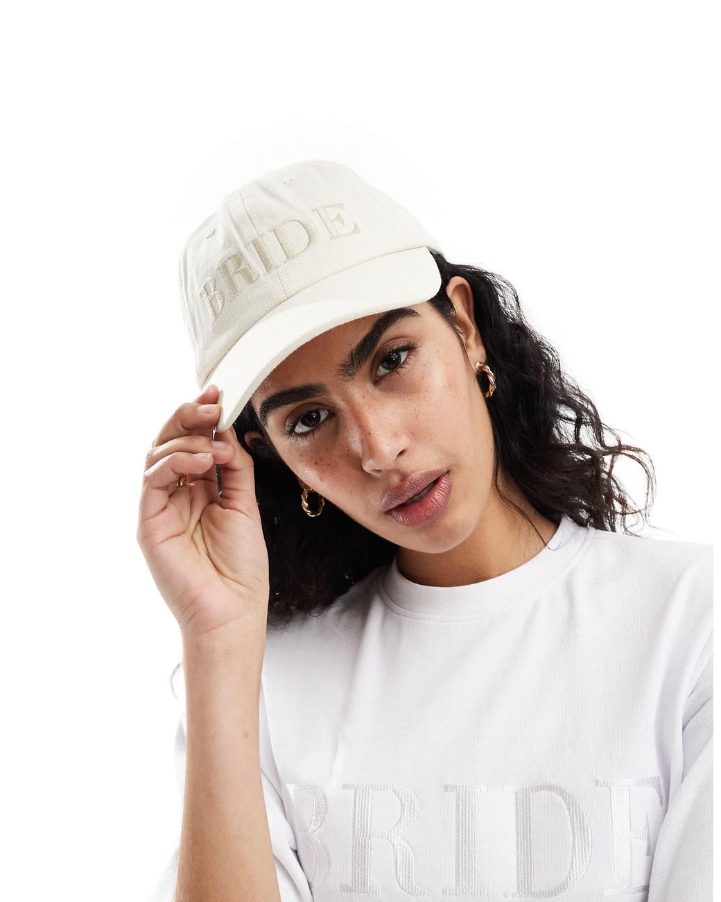 Six Stories Bride Embroidered Cap in Metallic | Lyst