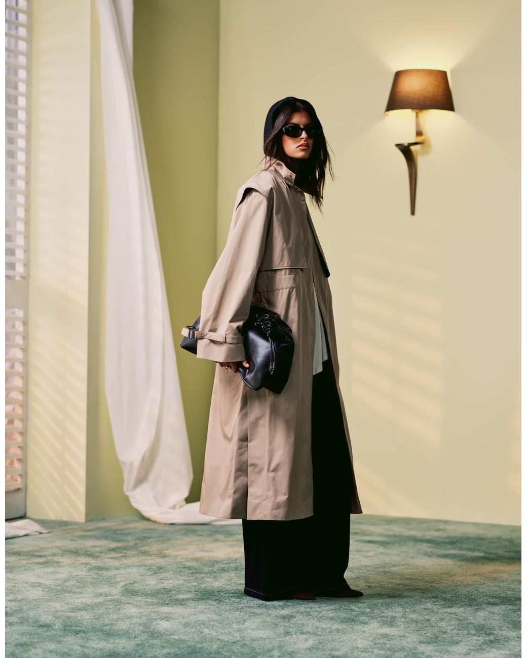 & Other Stories Midaxi Trench Jacket With Convertible Collar Detail in ...