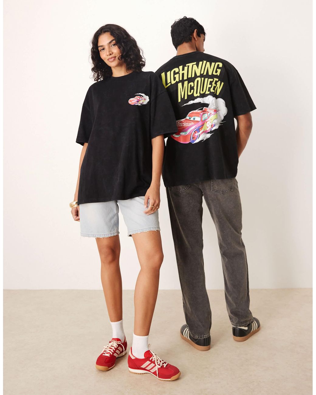 ASOS Disney Pixar Oversized T-Shirt With Lightning Mcqueen Cars Print ...