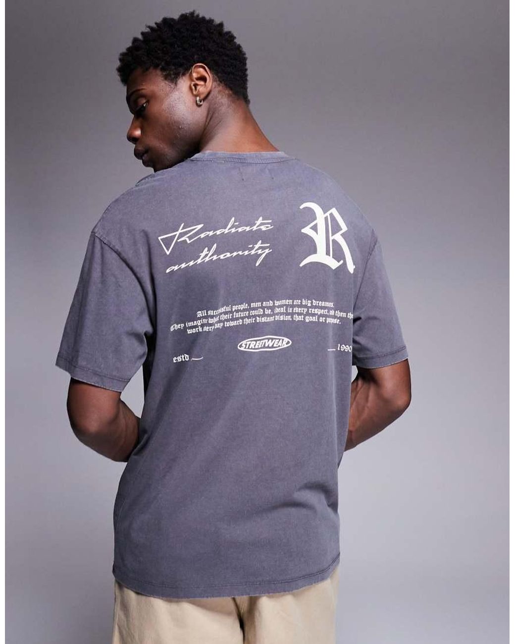 ADPT Oversized T-shirt With Gothic Text Back Print in Purple for Men ...