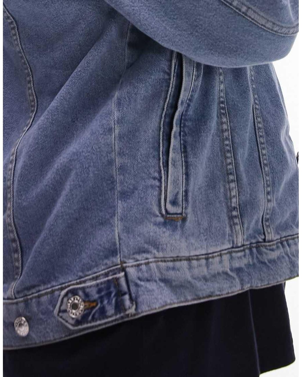 TOPMAN Oversized Denim Jacket in Blue for Men | Lyst UK