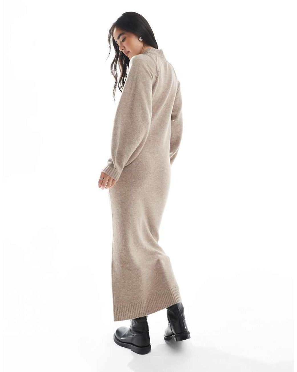 ASOS Knitted Maxi Dress With Raglan Detail in White | Lyst UK