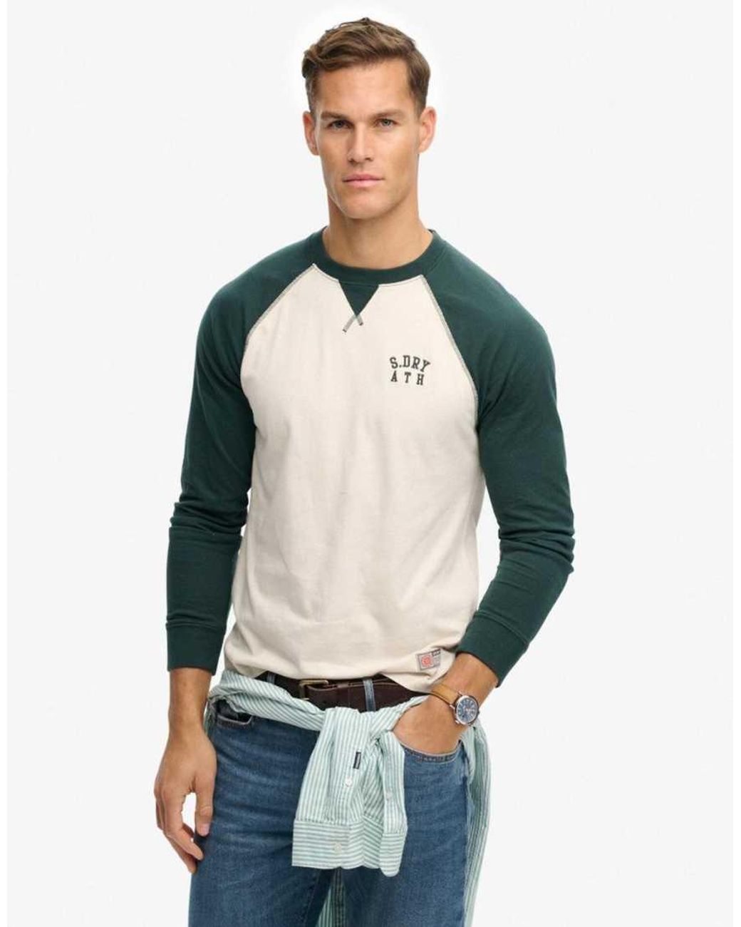 Superdry Vintage Athletic Baseball Top in Blue for Men | Lyst UK