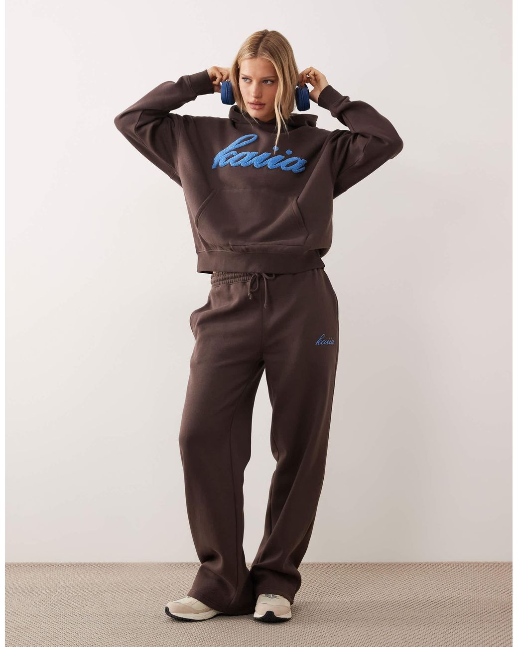 Kaiia Exclusive Cotton Rich Wide Leg Trackies | Lyst