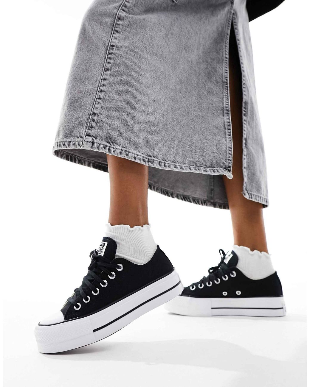 Converse Chuck Taylor All Star Hi Lift Canvas Sneakers in Gray | Lyst
