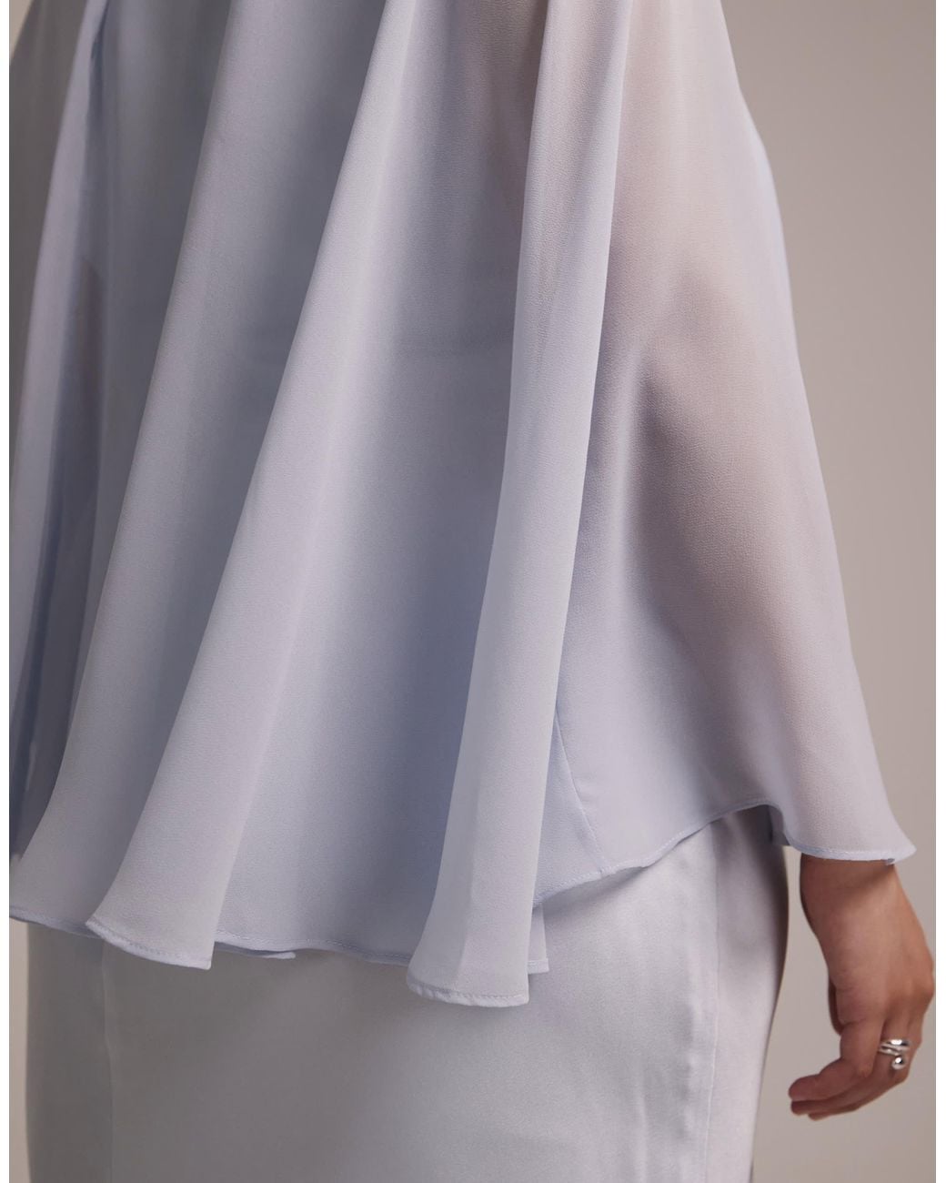 ASOS Asos Design Curve Bridesmaids Sheer Chiffon Cape Overlay Satin ...
