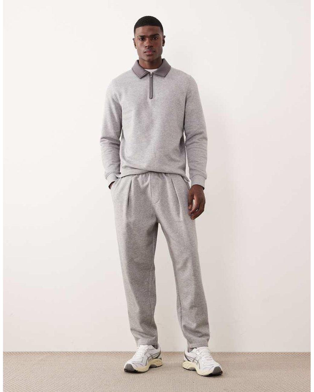 ASOS Tapered Trackies in Natural for Men | Lyst UK