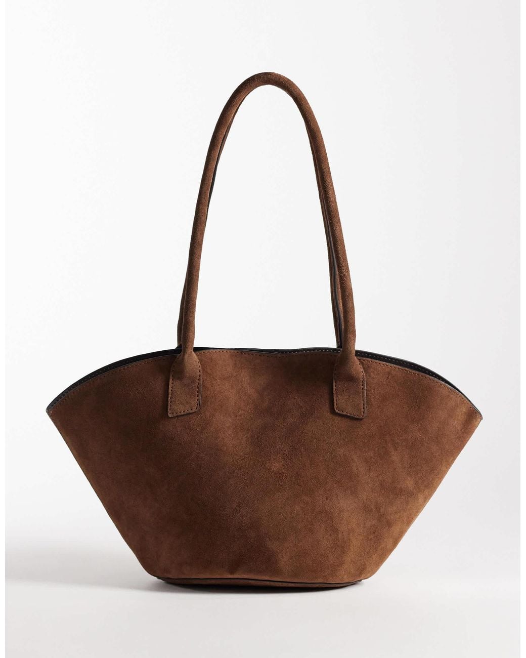ASOS Vase Shaped Suede Tote in Brown | Lyst
