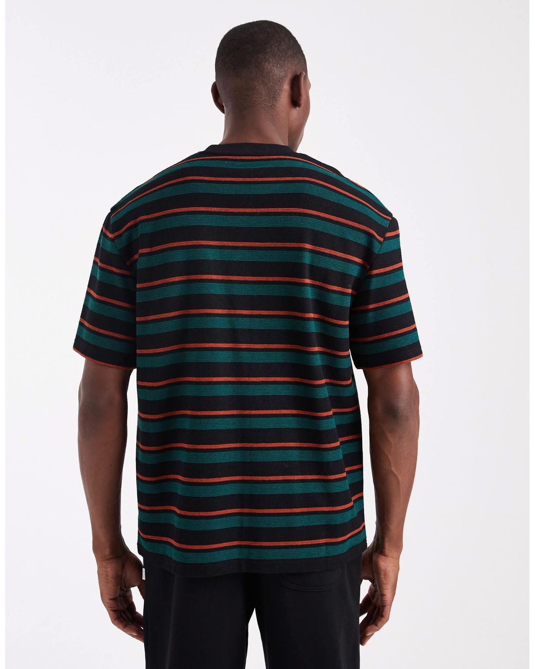Redefined Rebel Boxy Striped T-Shirt in Black for Men | Lyst