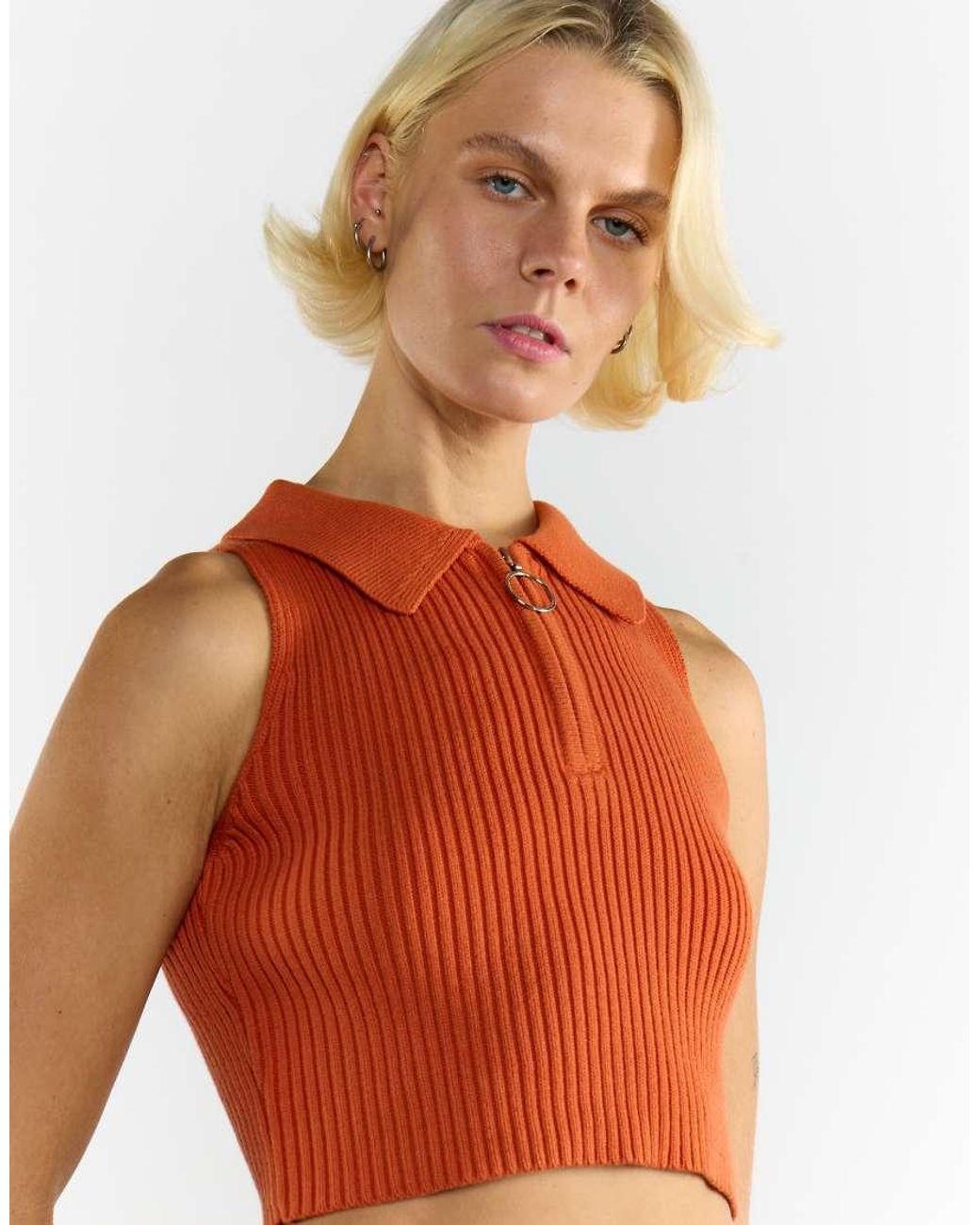 agon® Collared Crop Vest | Lyst UK