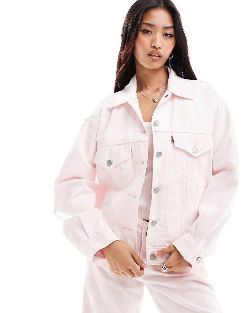 Levi's 90s Twill Trucker Jacket in Pink | Lyst UK
