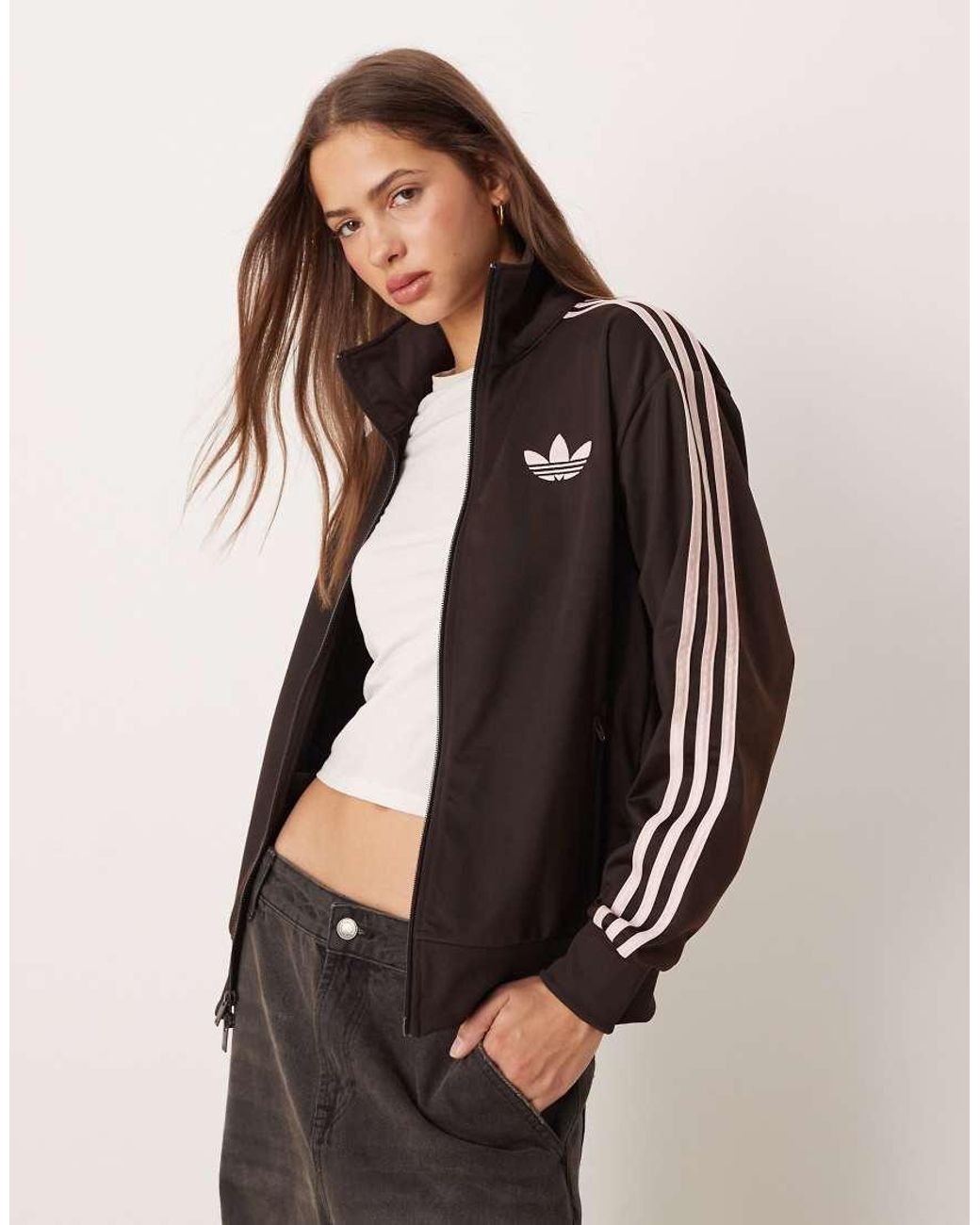 adidas Originals Firebird Loose Track Top in Black | Lyst UK