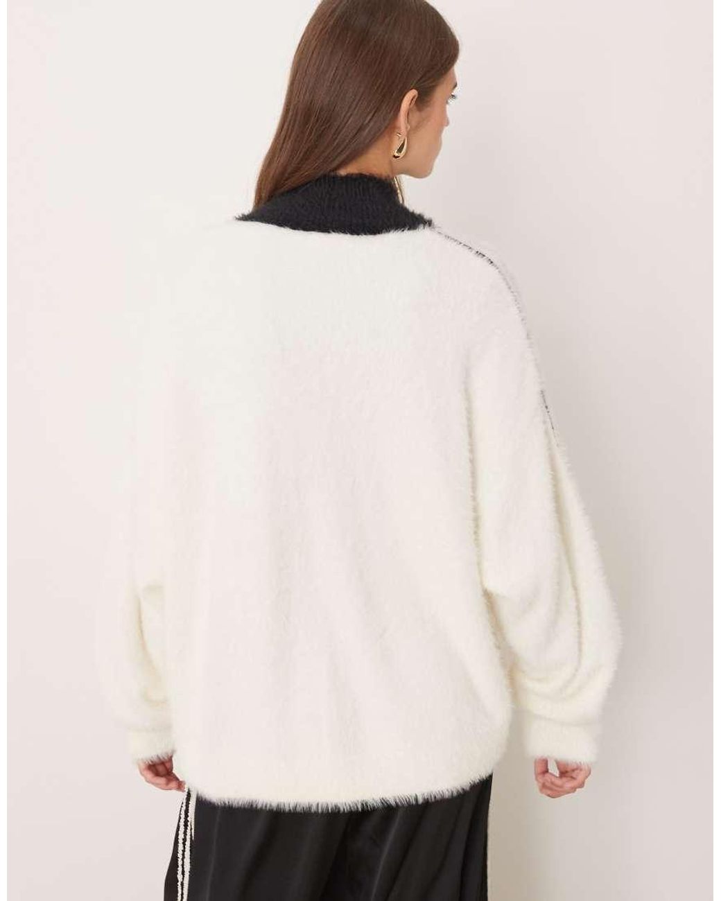 adidas Originals Classic Fuzzy Track Top in Natural for Men | Lyst UK