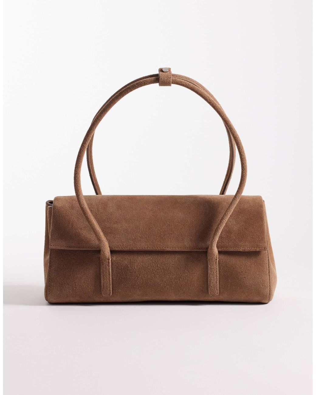 Mango 100% Suede Shoulder Bag in Brown | Lyst