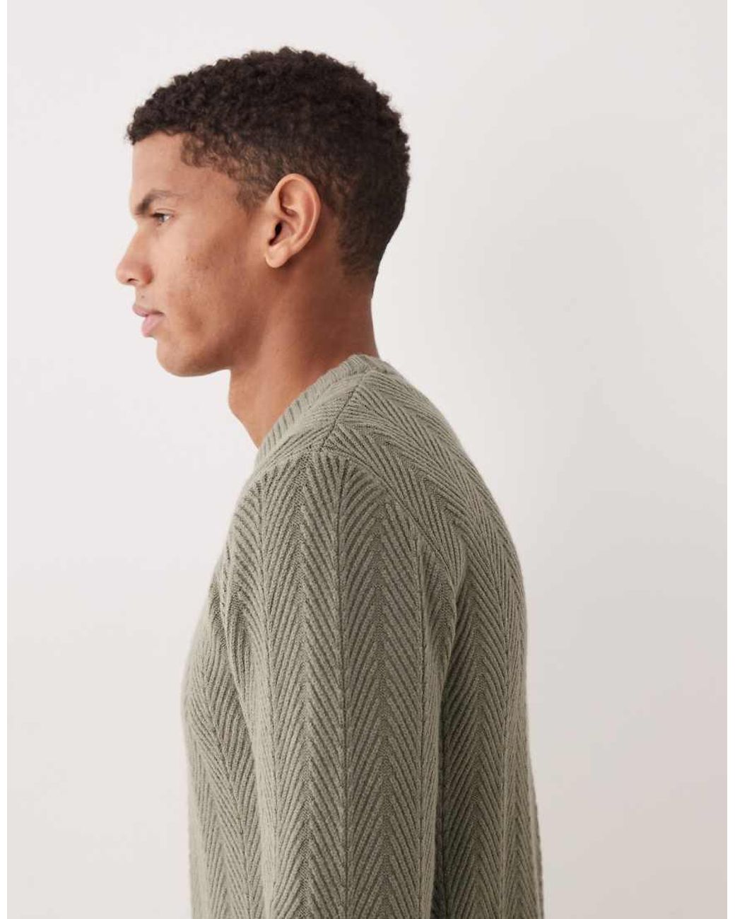 Mango Textured Knit Jumper in Grey for Men | Lyst UK