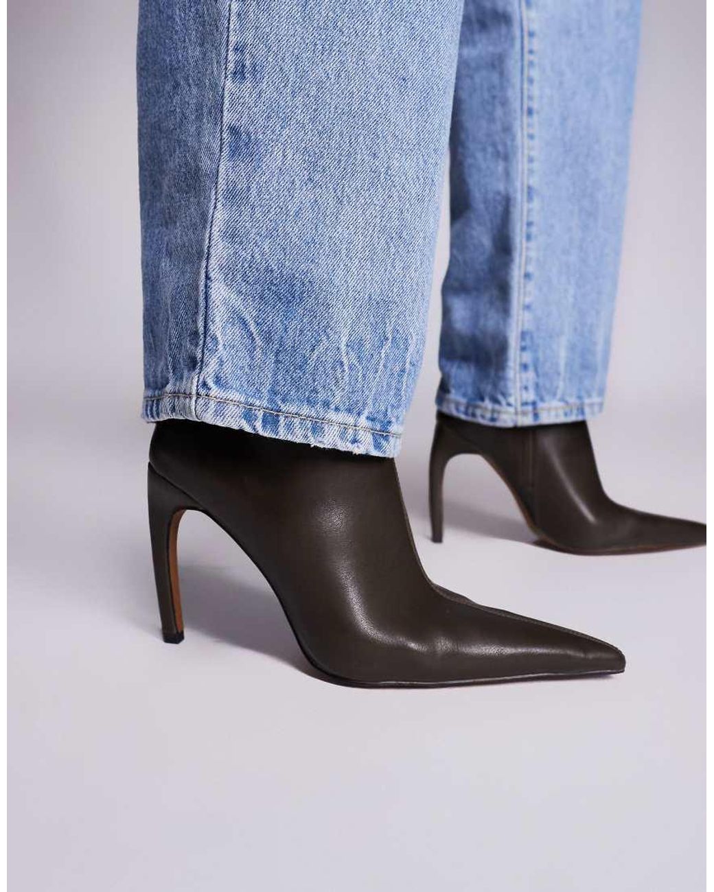 ASOS Ebony Extreme Point High Heeled Ankle Boots in Blue | Lyst UK