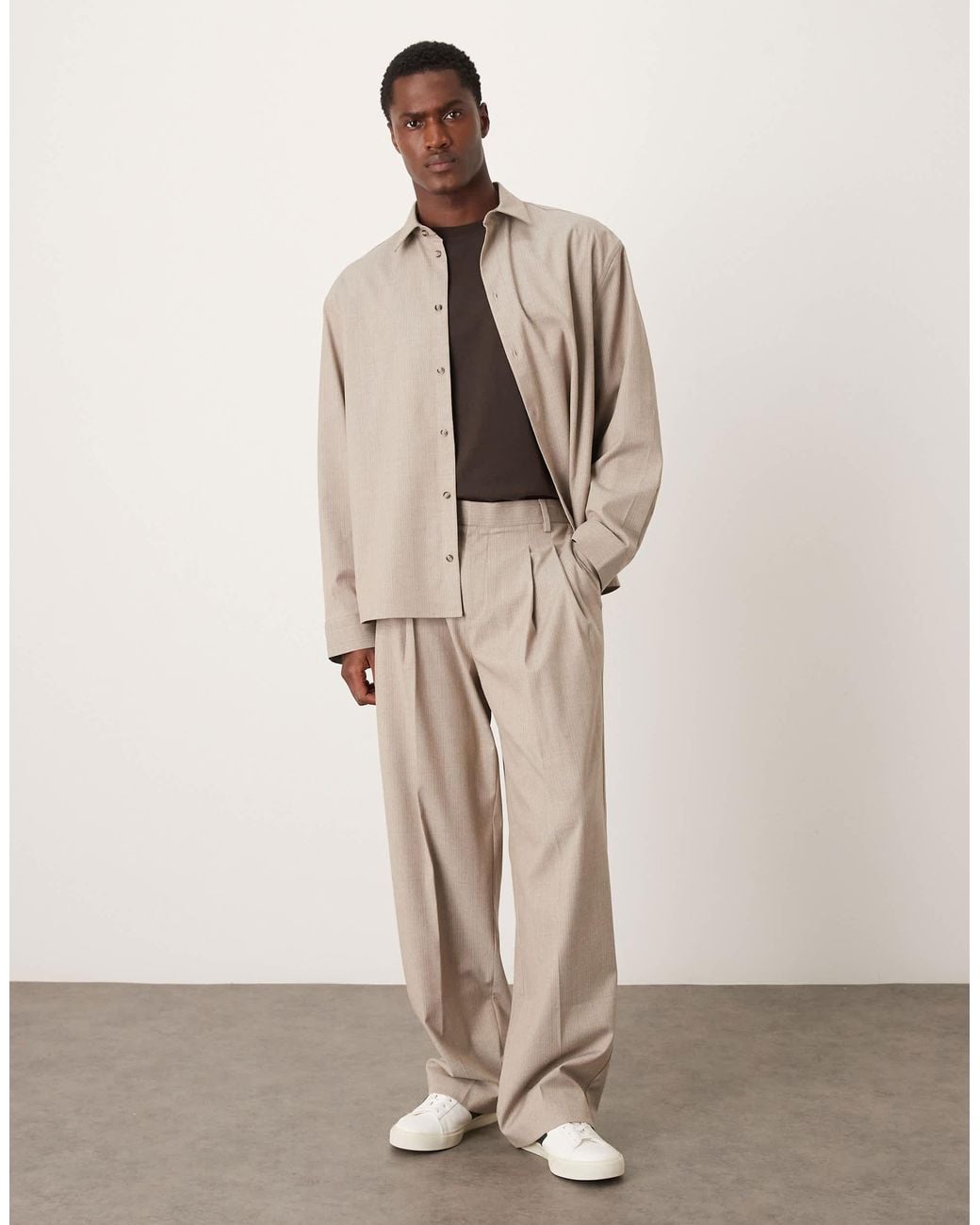 ASOS Oversized Boxy Suit Jacket in Natural for Men | Lyst