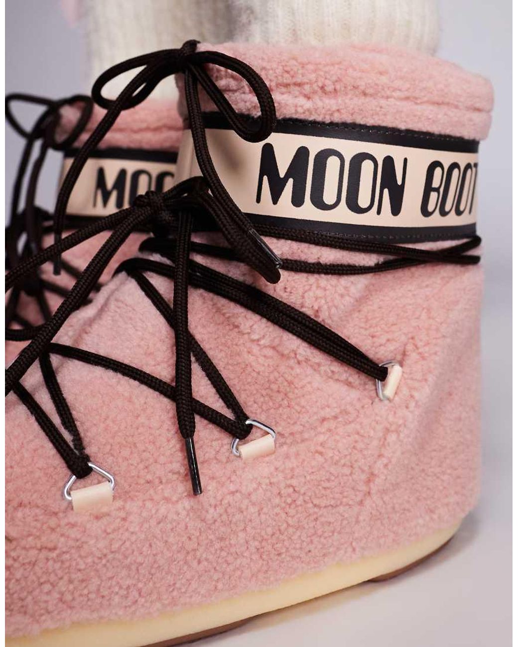 Moon Boot Moonboot Icon Low Fleece in Pink | Lyst UK