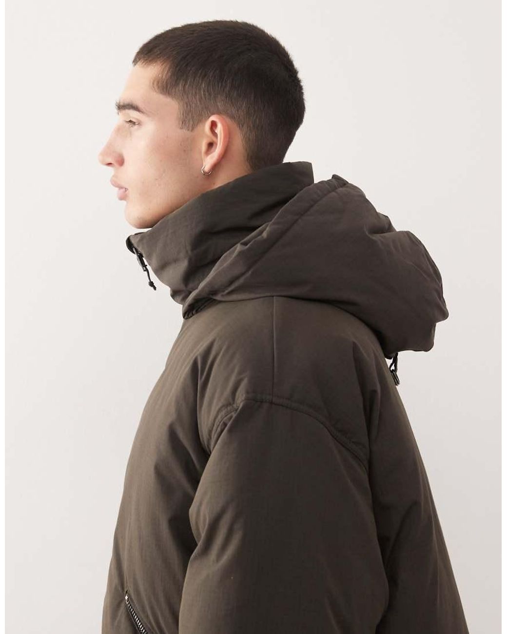Weekday Floyd Puffer Bomber Jacket in Black for Men | Lyst UK