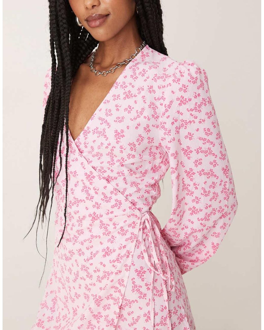 Collective The Label Wrap Mini Dress in Pink | Lyst UK