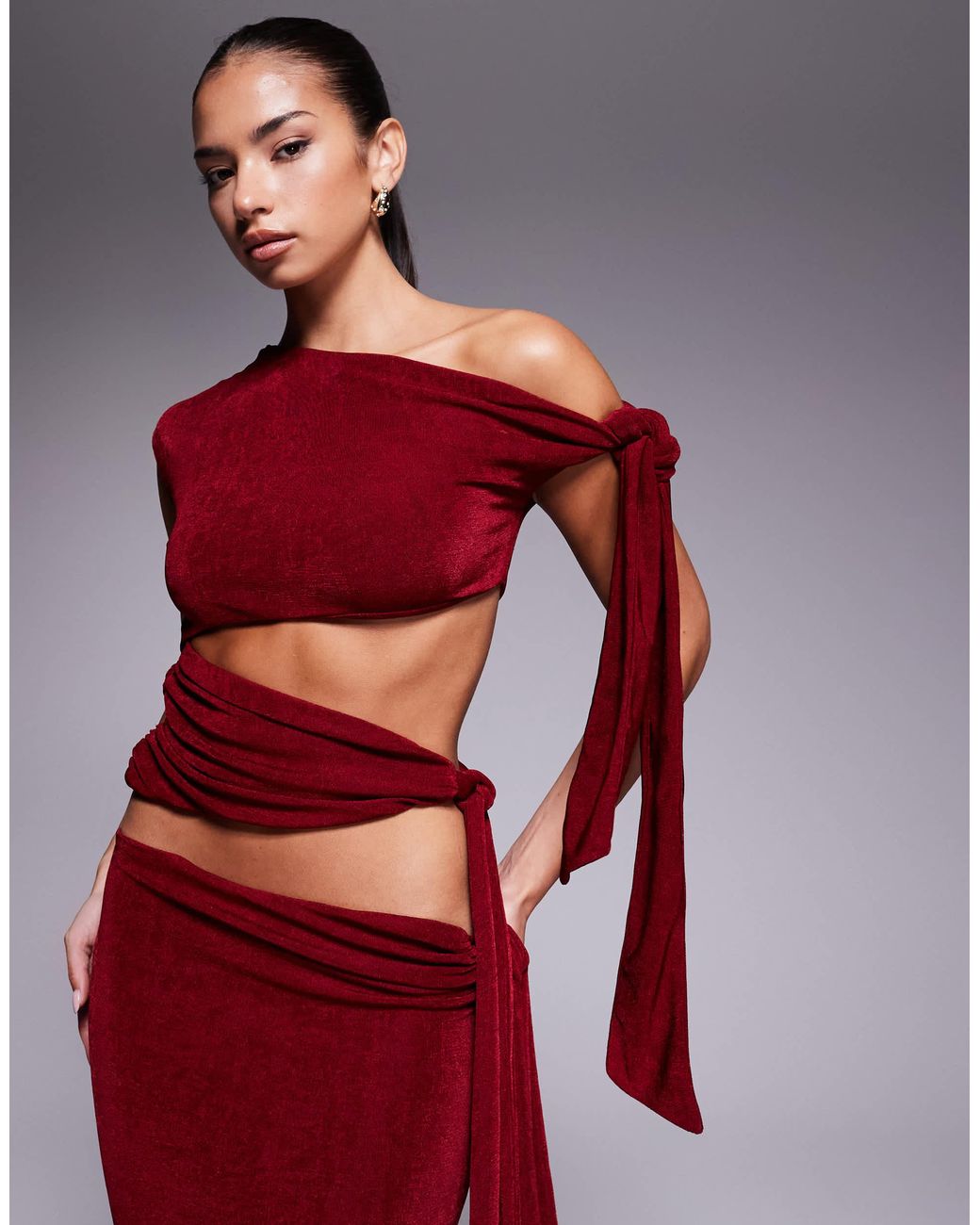 Wanderdoll Wander Doll Noa Premium Slinky Drape Off-shoulder Tie ...