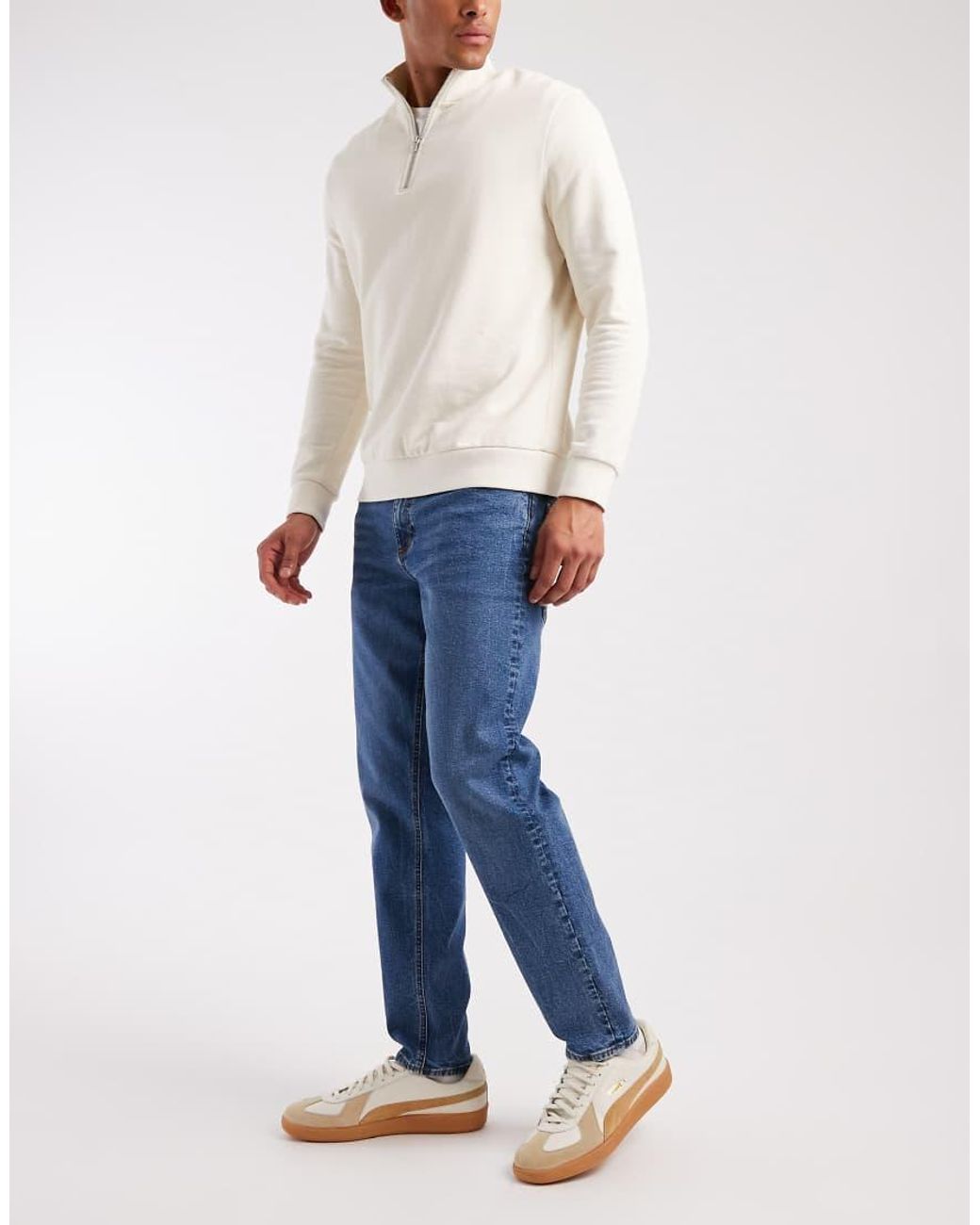 ASOS Stretch Tapered Jeans in Blue for Men | Lyst UK
