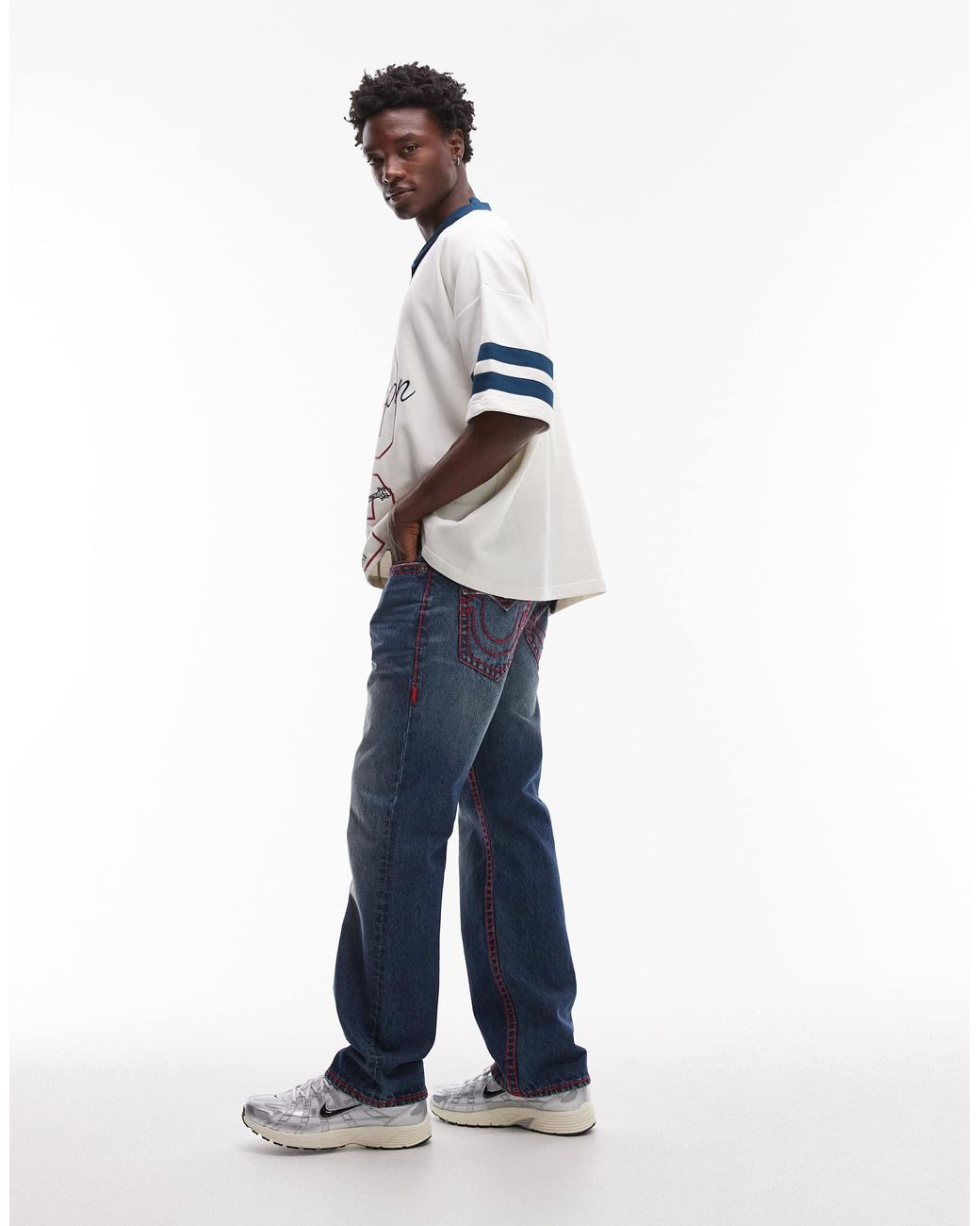 TRUE RELIGION Billy Super T Stitch Flap Pocket Jeans in Blue for Men | Lyst