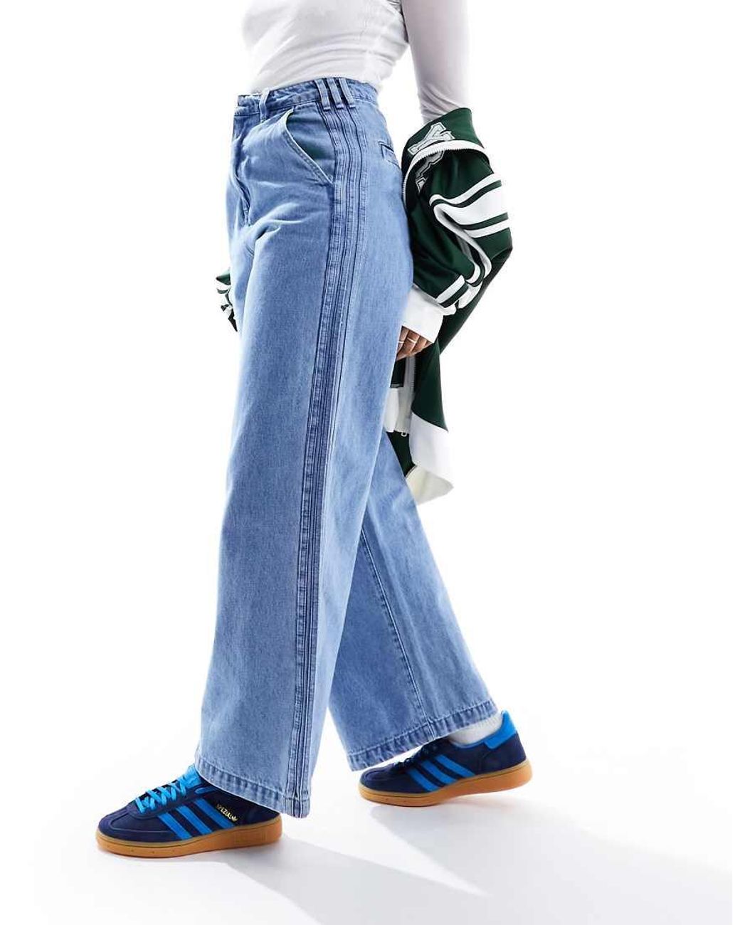 adidas Originals X Ksenia Schnaider Three Stripe Jeans in Blue | Lyst UK
