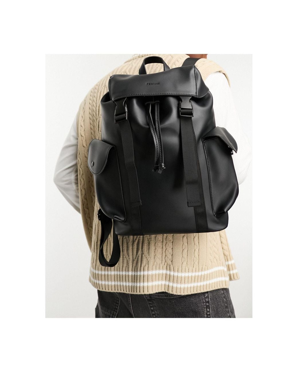 Fenton Double Clip Backpack in Black for Men | Lyst