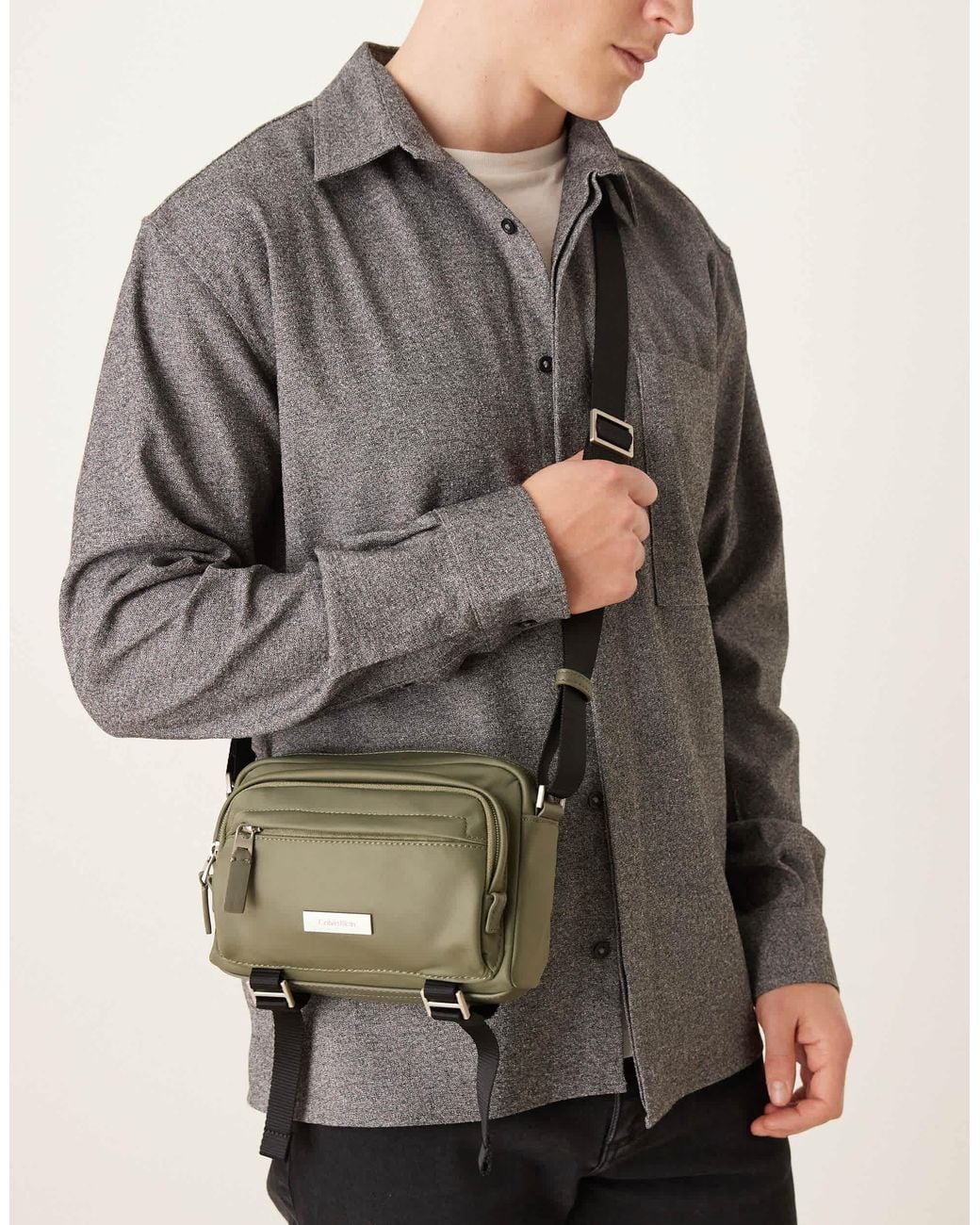 Calvin Klein Sleek Utility Camera Cross-body Bag in Gray for Men | Lyst