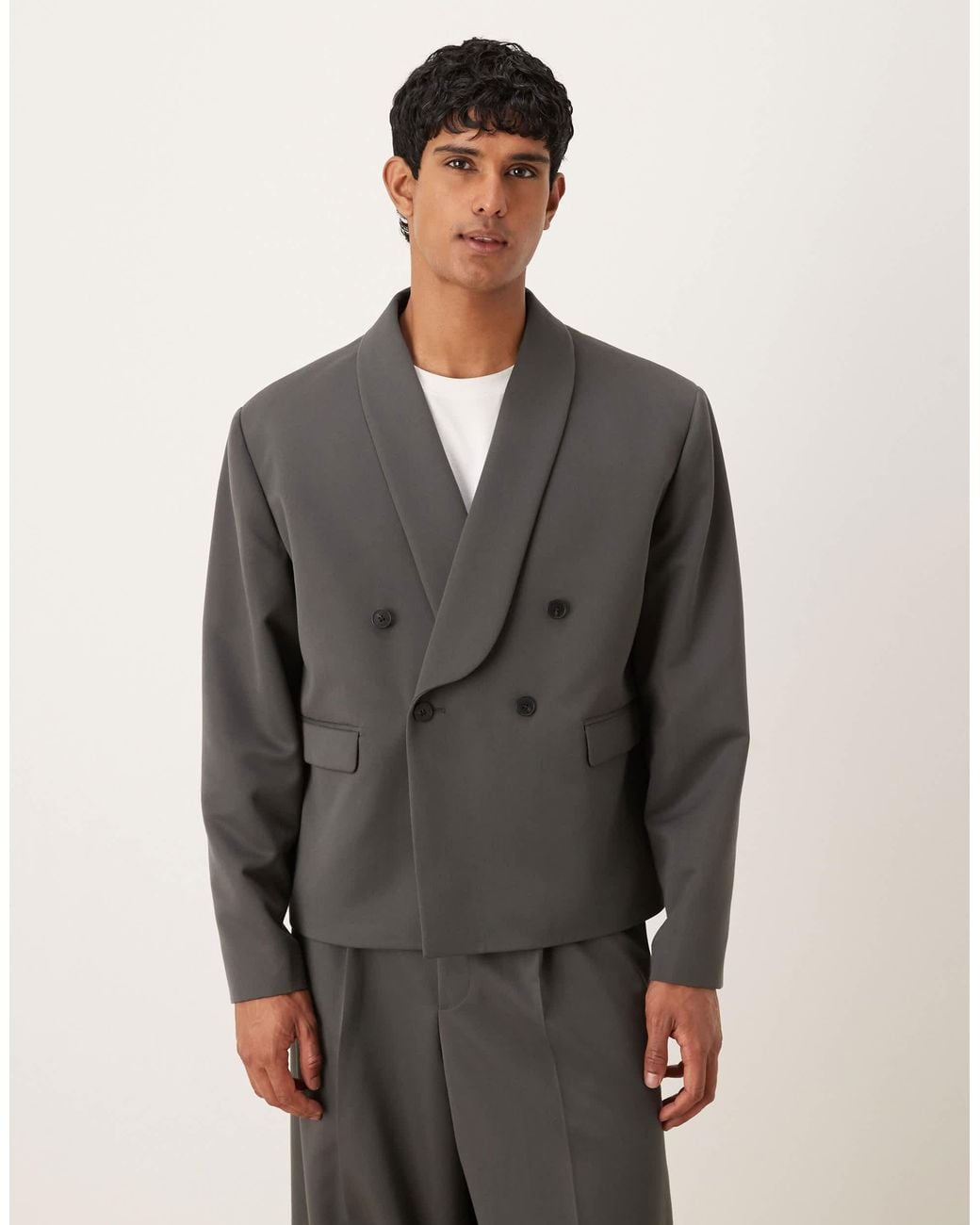ASOS Boxy Suit Jacket in Gray for Men | Lyst