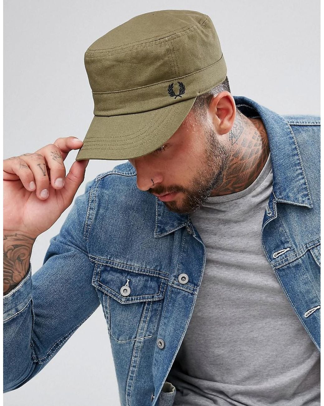 Fred Perry Waxed Canvas Cadet Cap Olive in Green for Men | Lyst UK