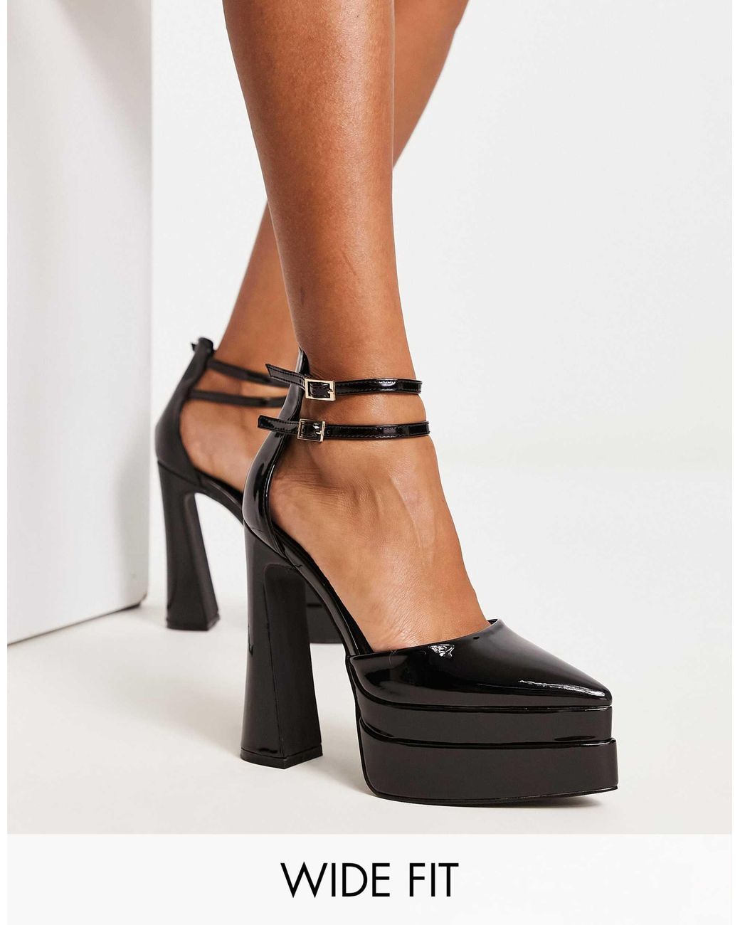 SIMMI Simmi London Wide Fit Double Platform Heels With Pointed Toe in ...