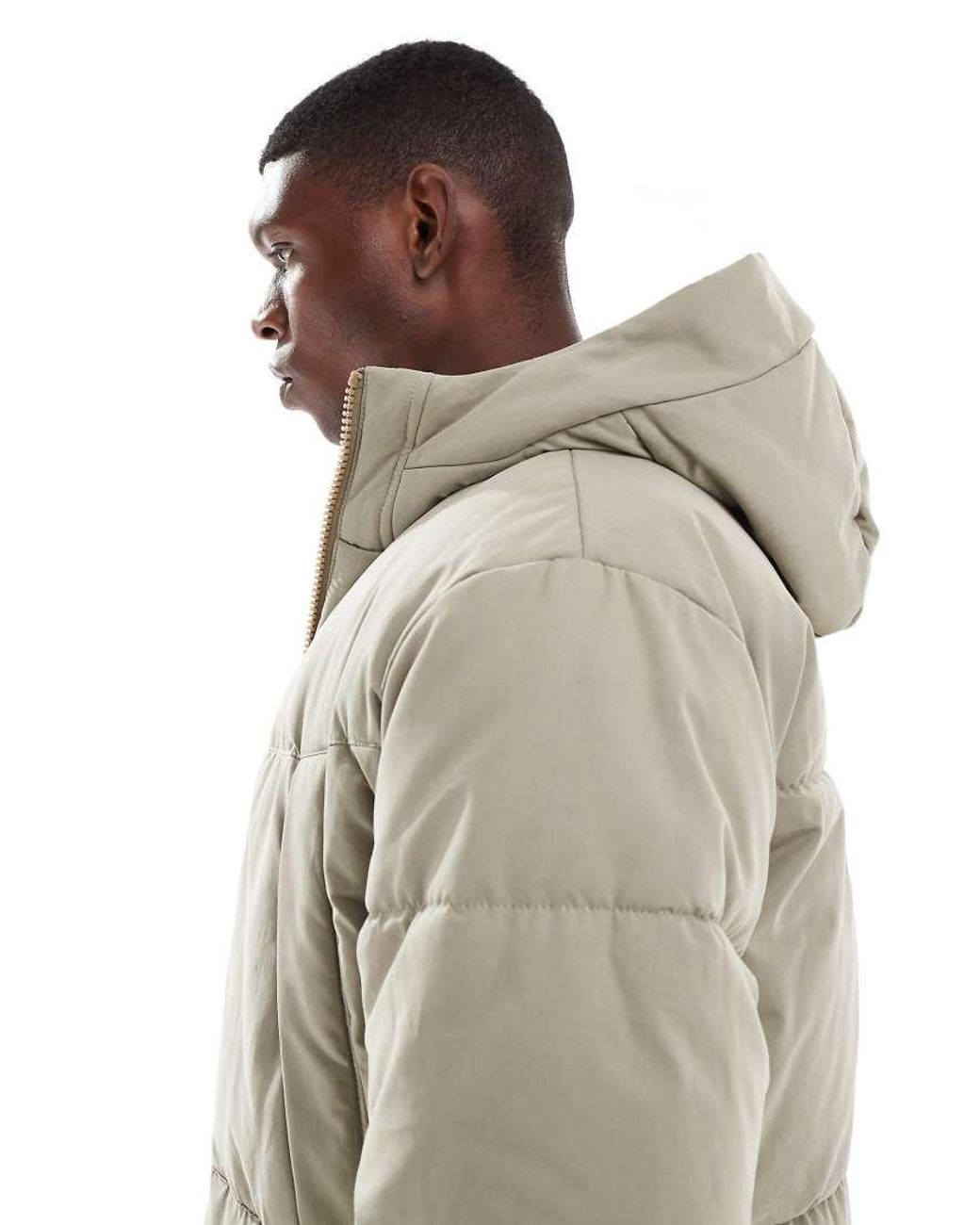 ASOS Puffer Jacket in Natural for Men | Lyst UK
