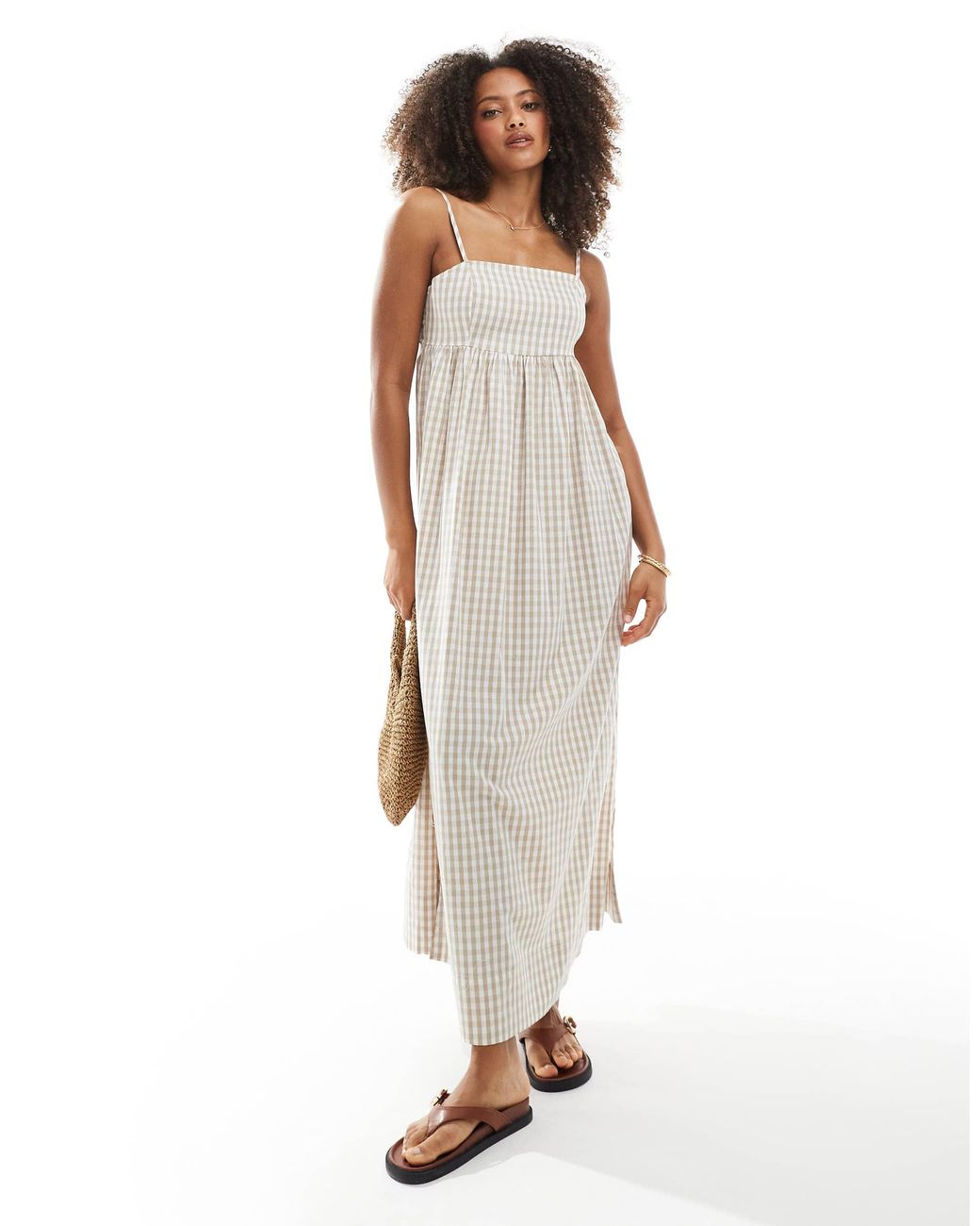 Daisy Street Chuck On Maxi Dress With Tie Back in White | Lyst