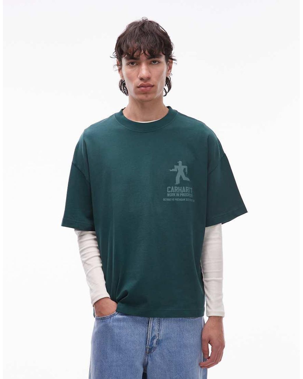 Carhartt Distance Front And Back Print Boxy Fit T-Shirt in Green for ...