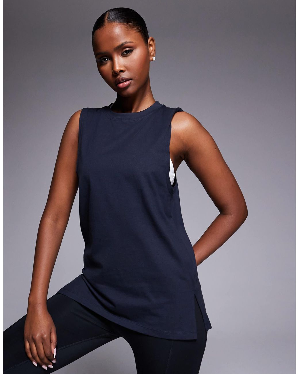 4505 Icon Cotton Drop Armhole Singlet With Quick Dry Finish in Blue | Lyst