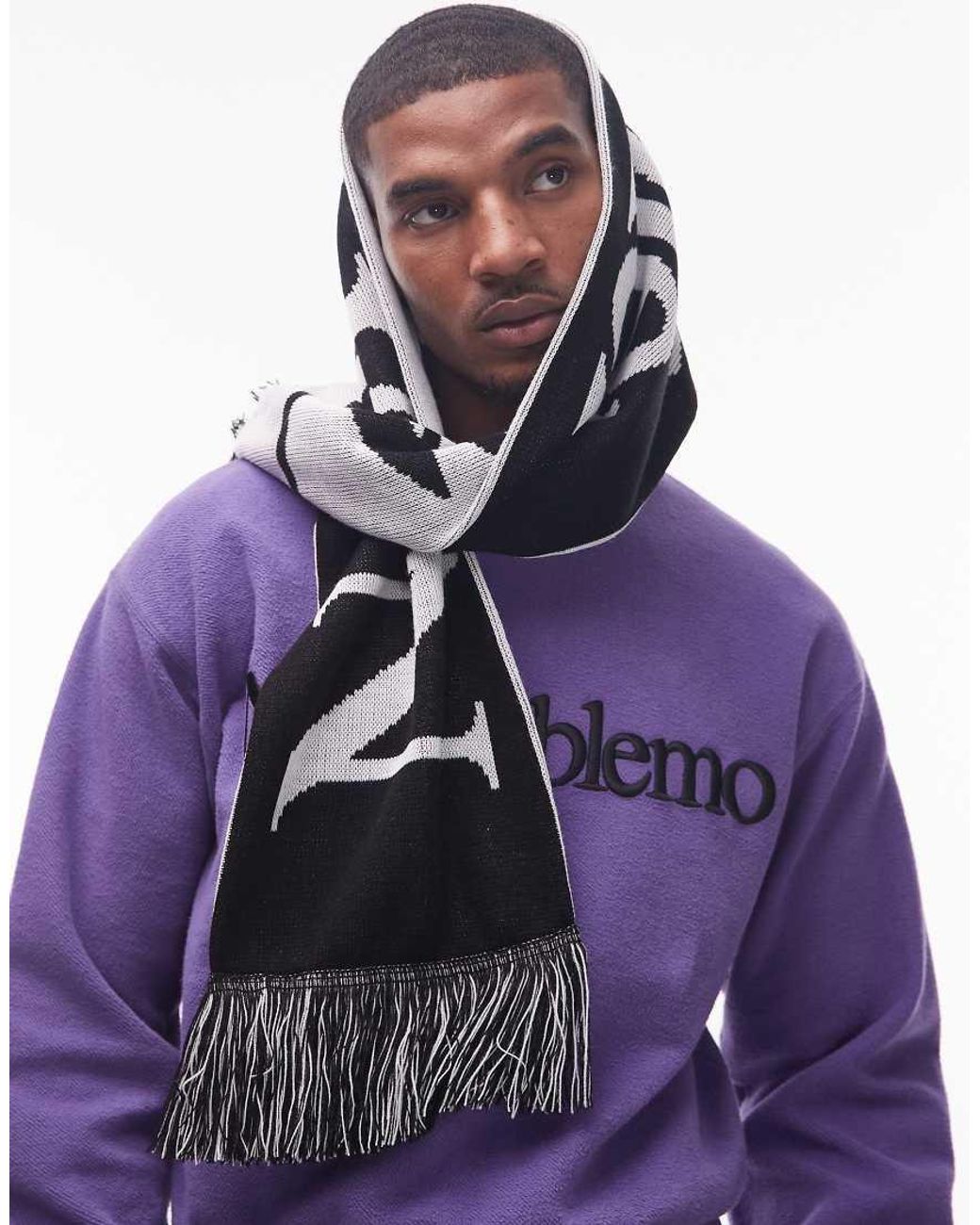No Problemo Logo Reversible Scarf in Purple for Men | Lyst UK