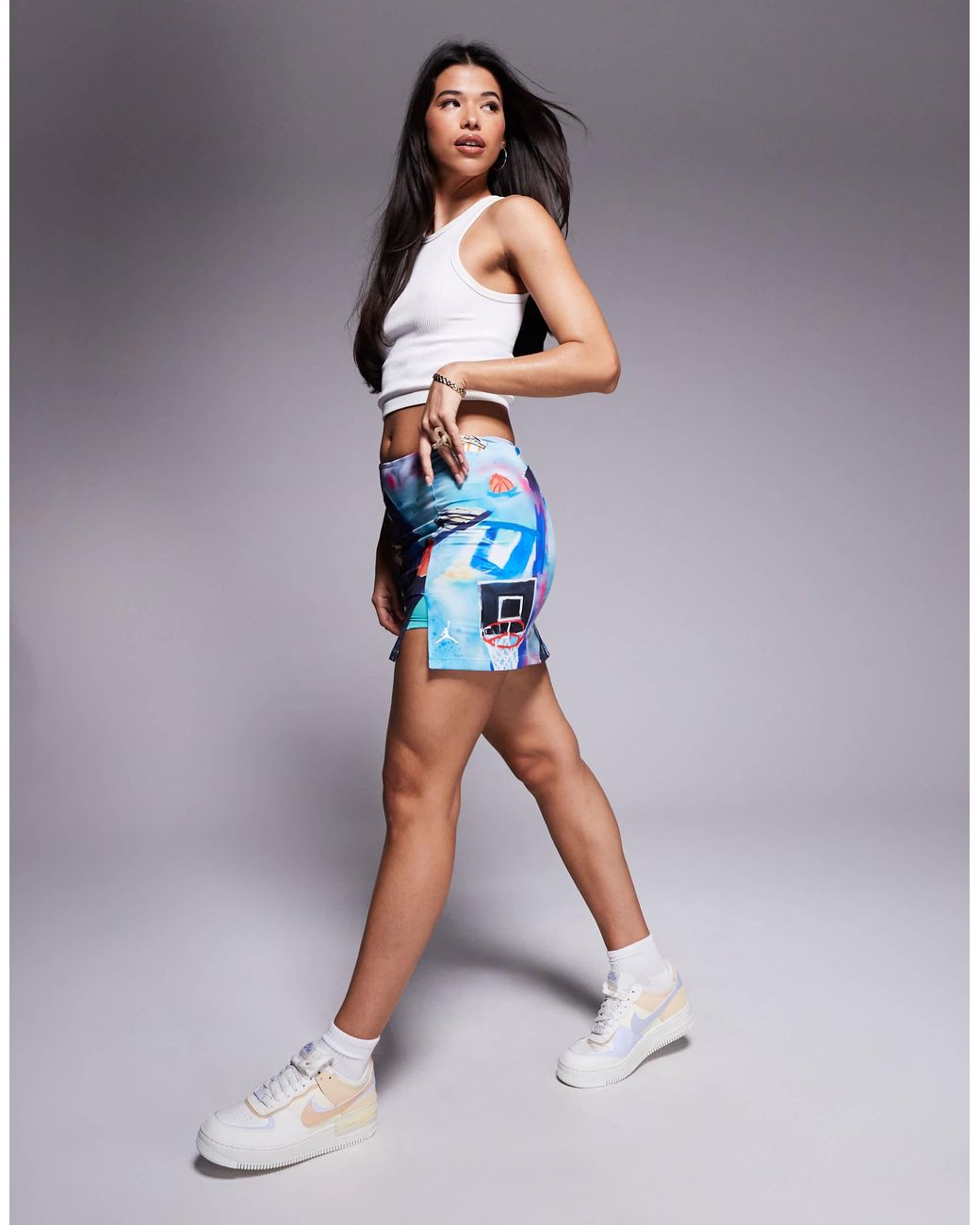 Nike Graphic Mini Skort in Blue | Lyst