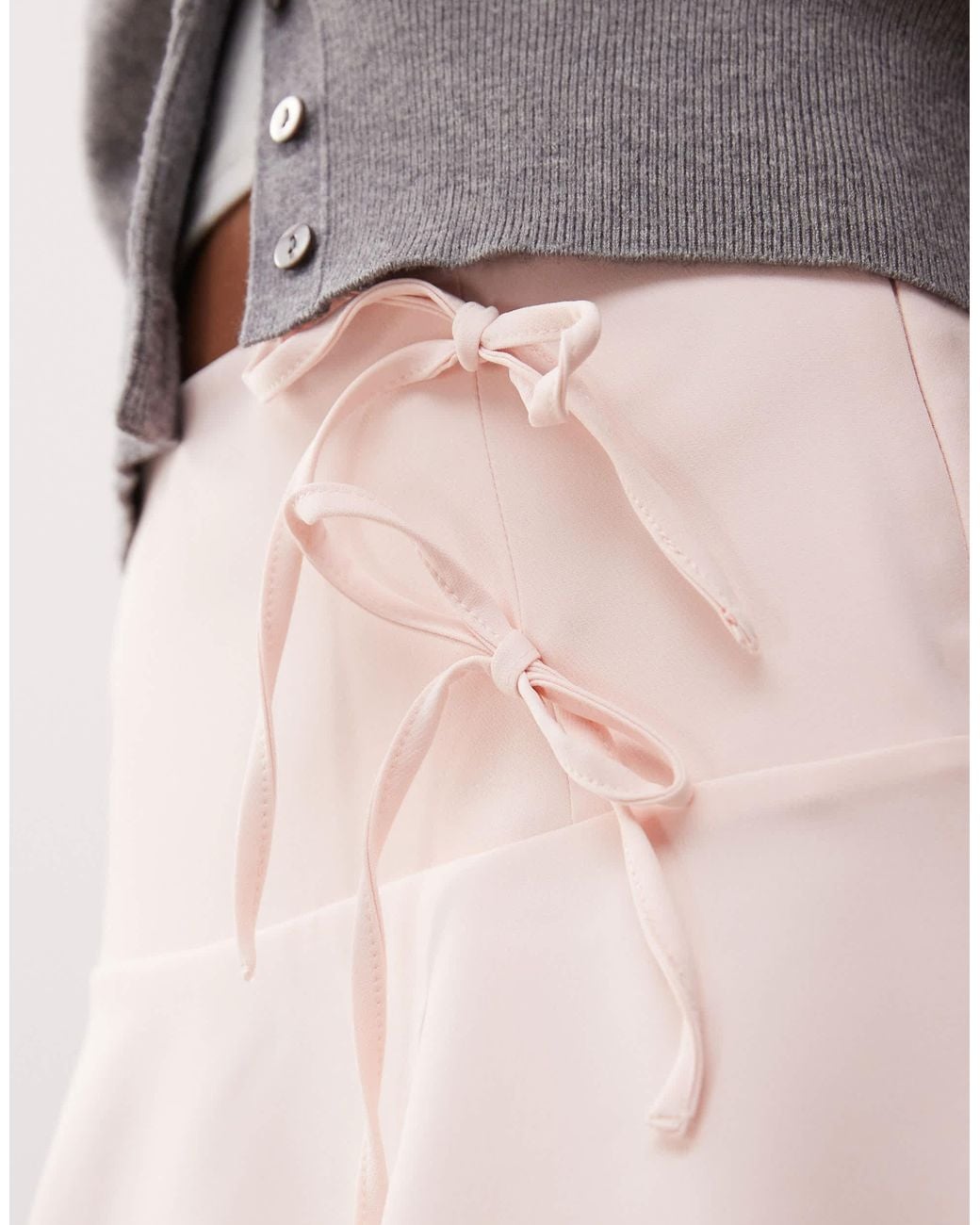 Miss Selfridge Flippy Mini Skirt With Bows in Pink | Lyst