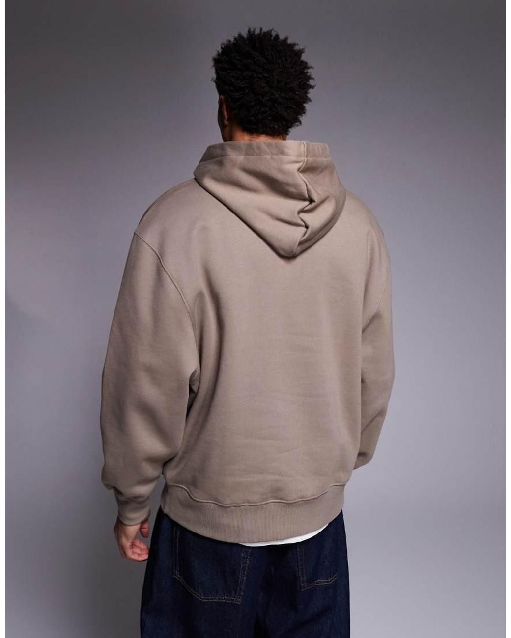 ASOS Premium Heavyweight Oversized Hoodie in Grey for Men | Lyst UK