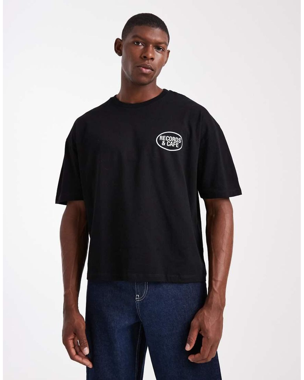 ASOS Oversized Boxy T-shirt With Vino Graphic in Blue for Men | Lyst UK