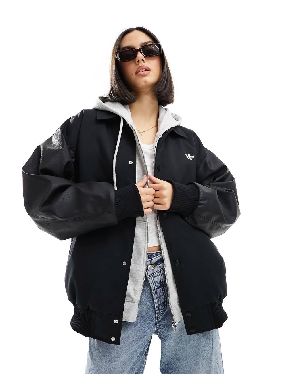 Veste teddy oversize adidas Originals en coloris Noir | Lyst