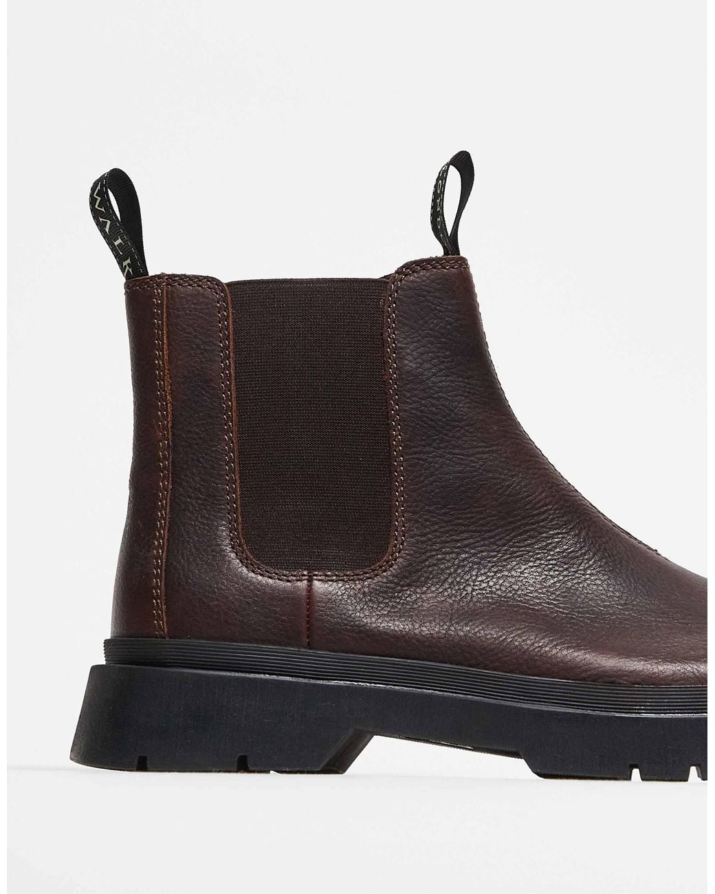 Walk London Callum Seam Chelsea Boots in Brown for Men | Lyst