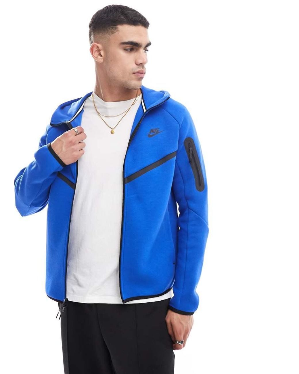 Nike Tech Fleece Full Zip Hoodie in Blue for Men | Lyst UK